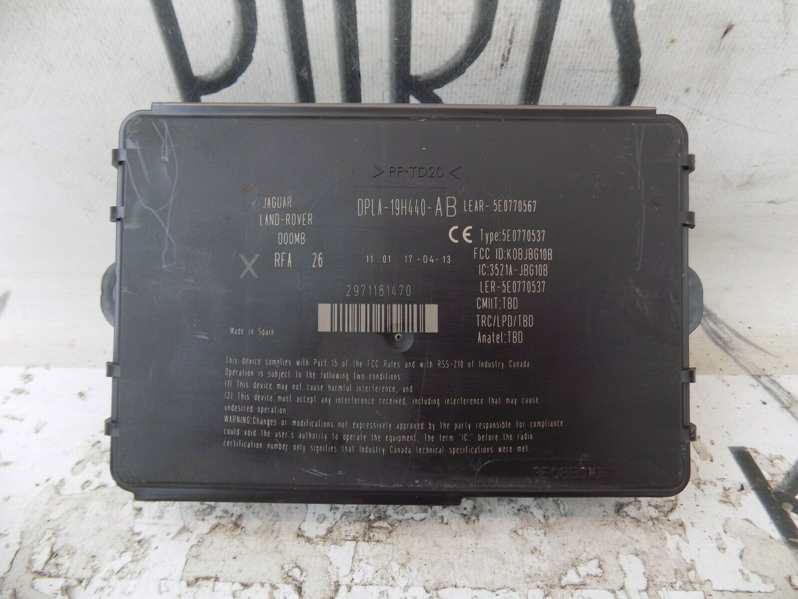 LAND ROVER RANGE ROVER EVOQUE 2011-2019 CENTRAL LOCKING ECU CONTROL UN