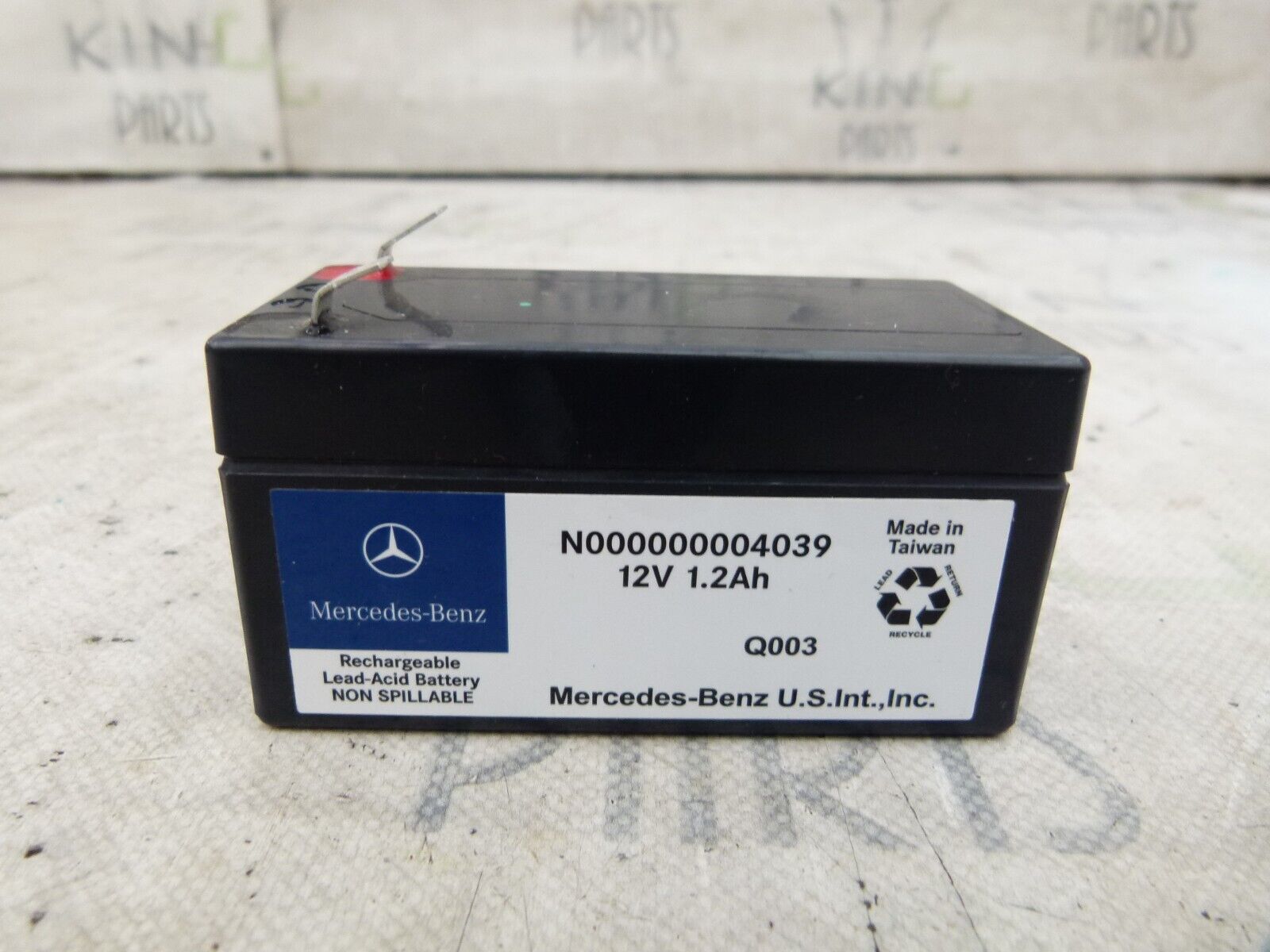 MERCEDES-BENZ RECHARGEABLE BATTERY 12V 1.2Ah GENUINE N000000004039 #S1
