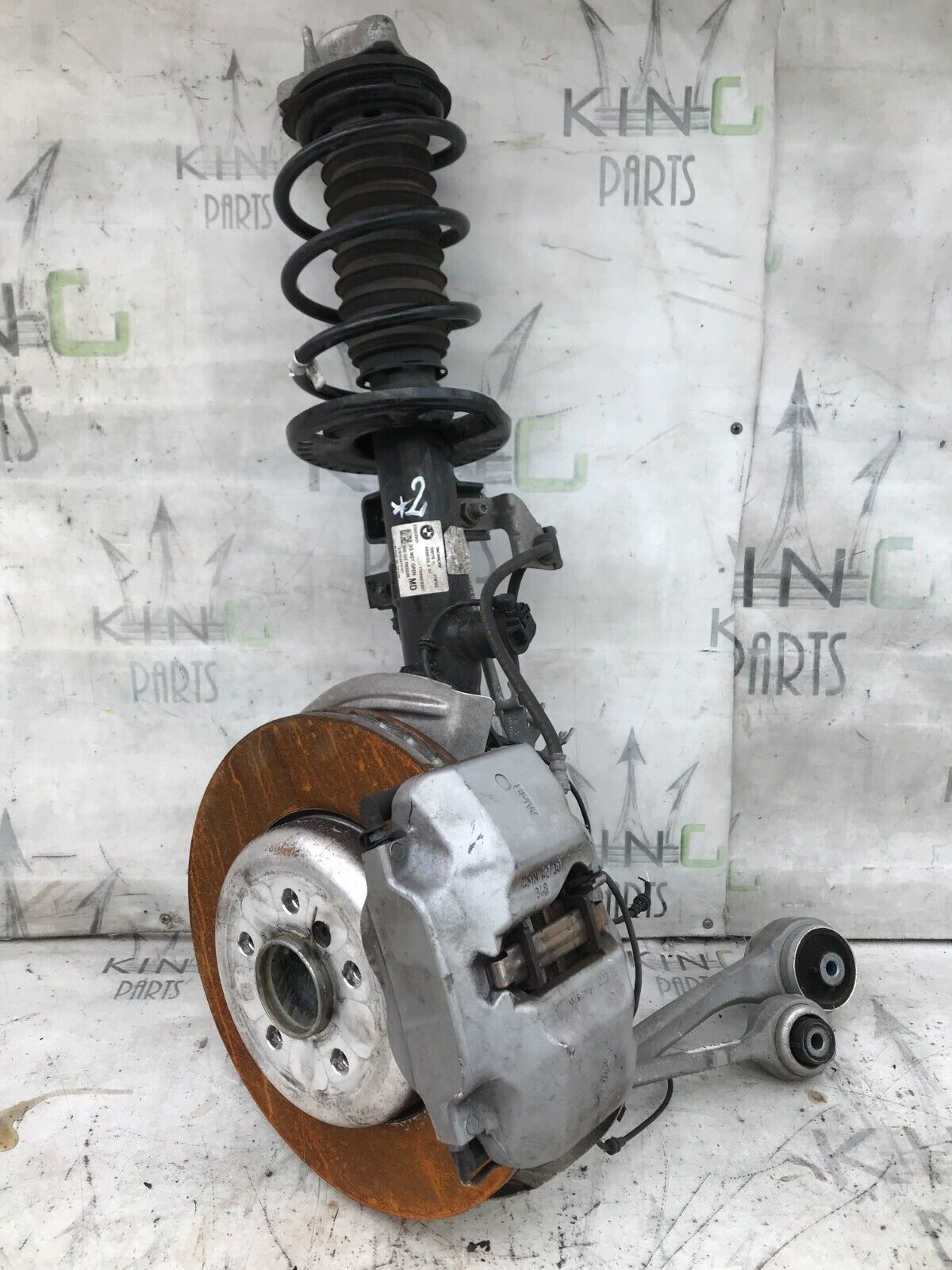 BMW iX3 G08 LEFT SIDE FRONT LEG, HUB 2x WISHBONE, CALIPER, GAS STRUT 6